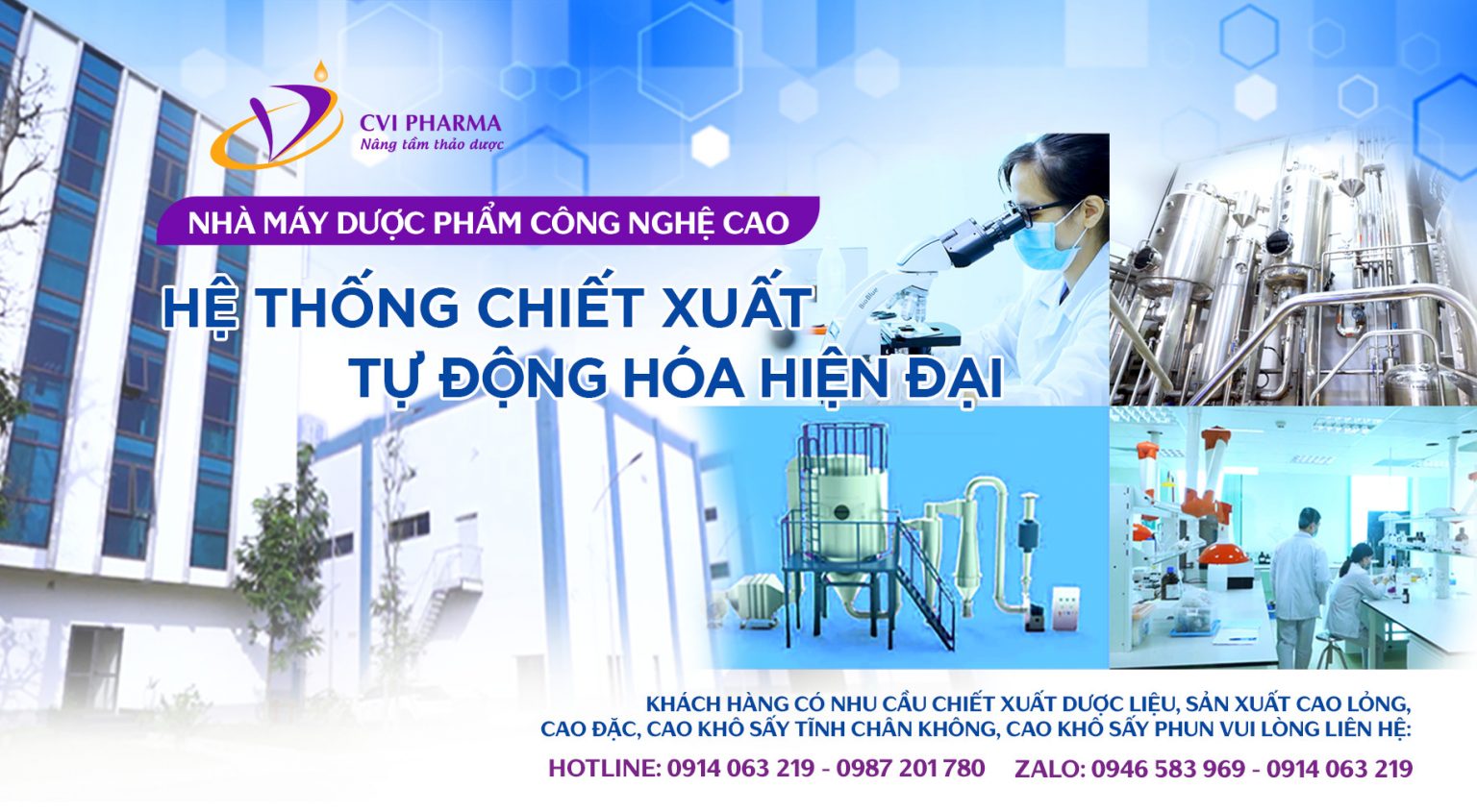 Nhà máy Dược phẩm Công nghệ cao CVI Pharma làm chủ Công nghệ chiết xuất ...